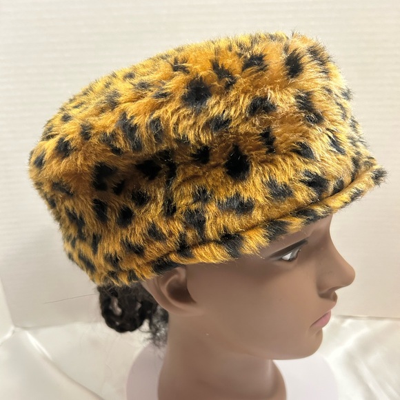 Accessories | 196s Leopard Print Faux Fur Pillbox Hat | Poshmark